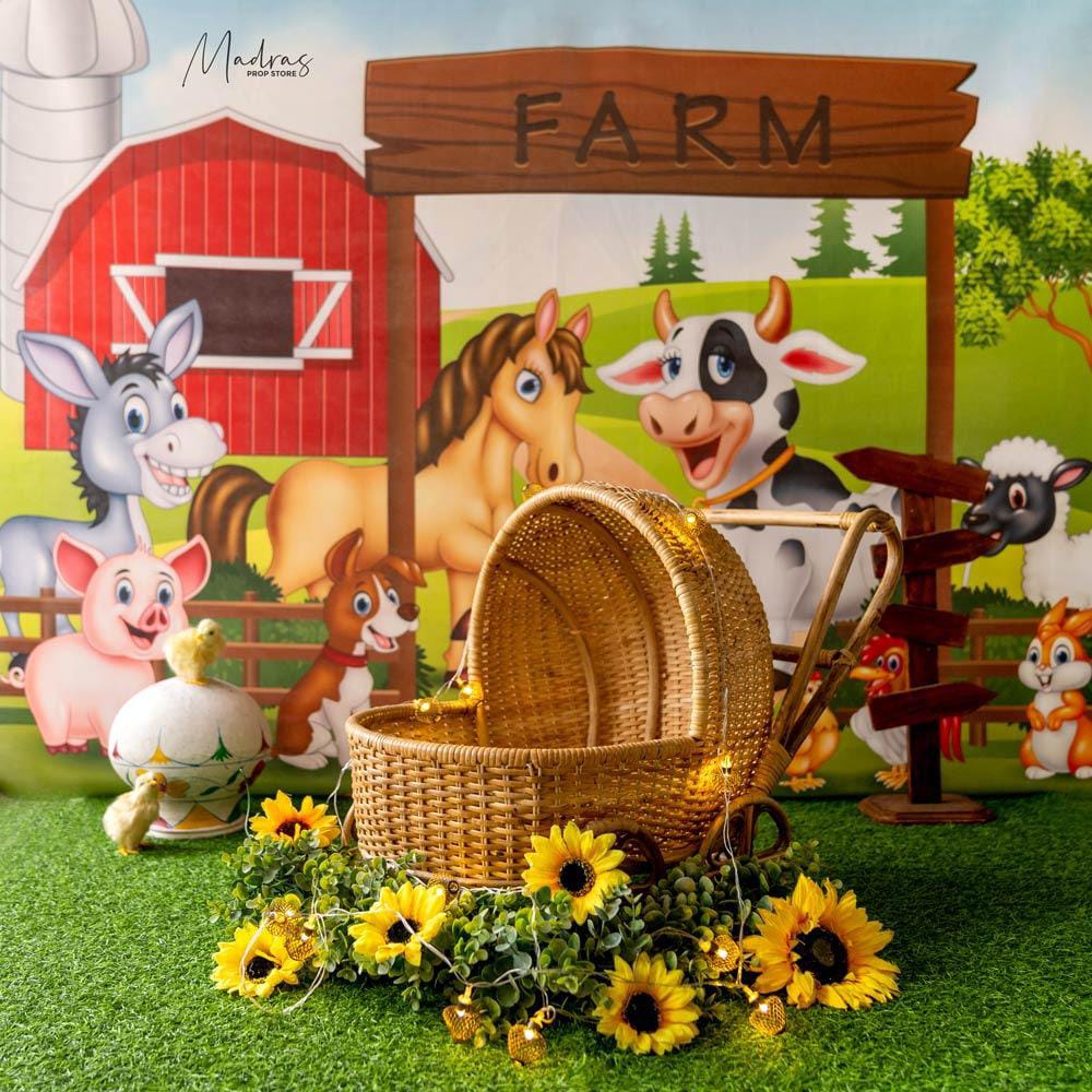 Setup No 58 | Baby in the Farm Theme – Madras Prop Store Rentals